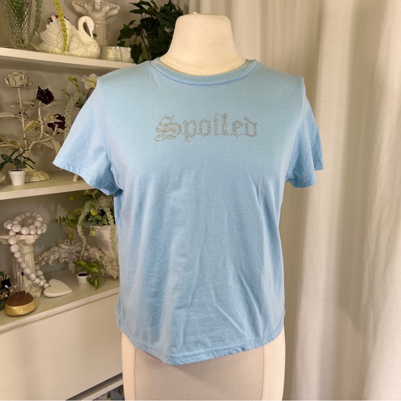 Vintage | Tops | Vintage Y2k Spoiled Bedazzled Baby Blue Tee Shirt ...